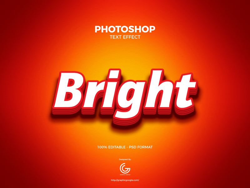 Free Bright Photoshop Text Effect Graphic Google Tasty Graphic 