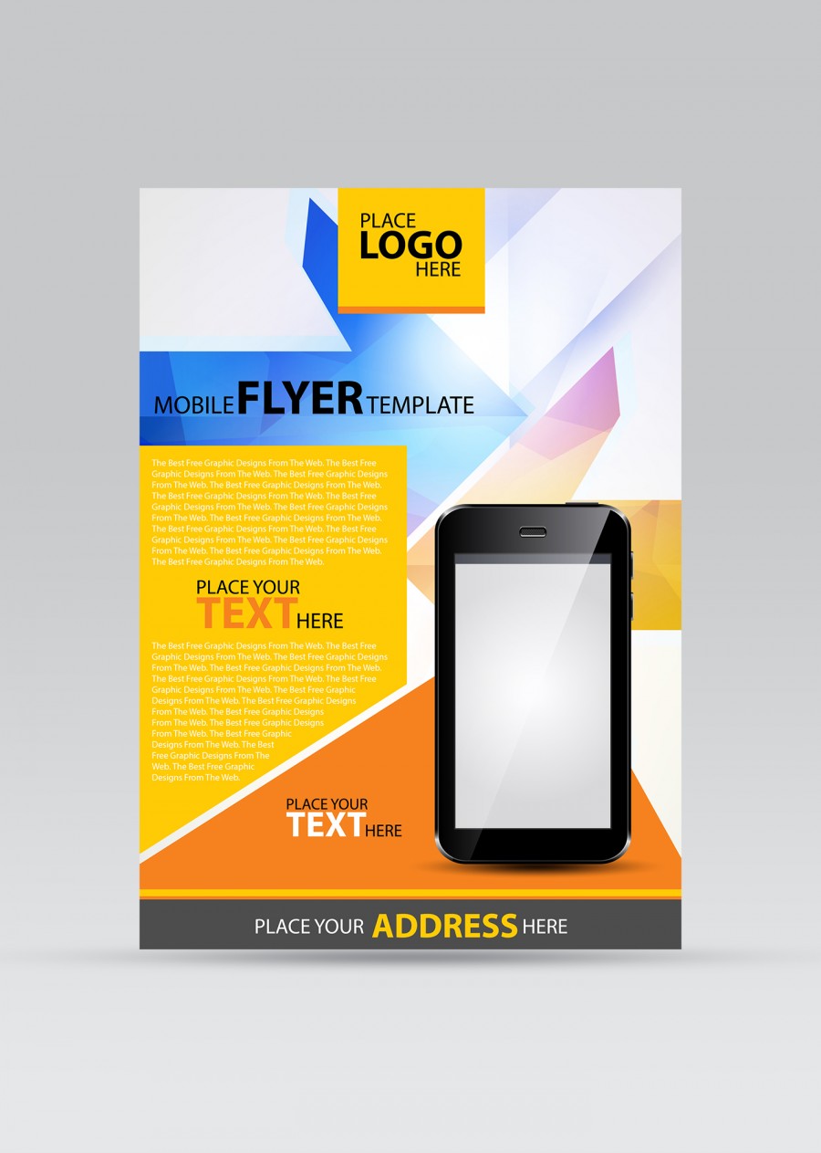 Free A4 Mobile Flyer Template - Graphic Google - Tasty Graphic Designs ...