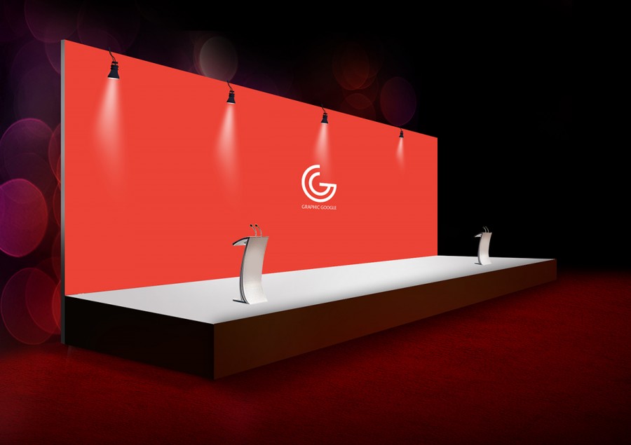 Free Ceremony Backdrop Banner Mockup - Graphic Google - Tasty Graphic ...