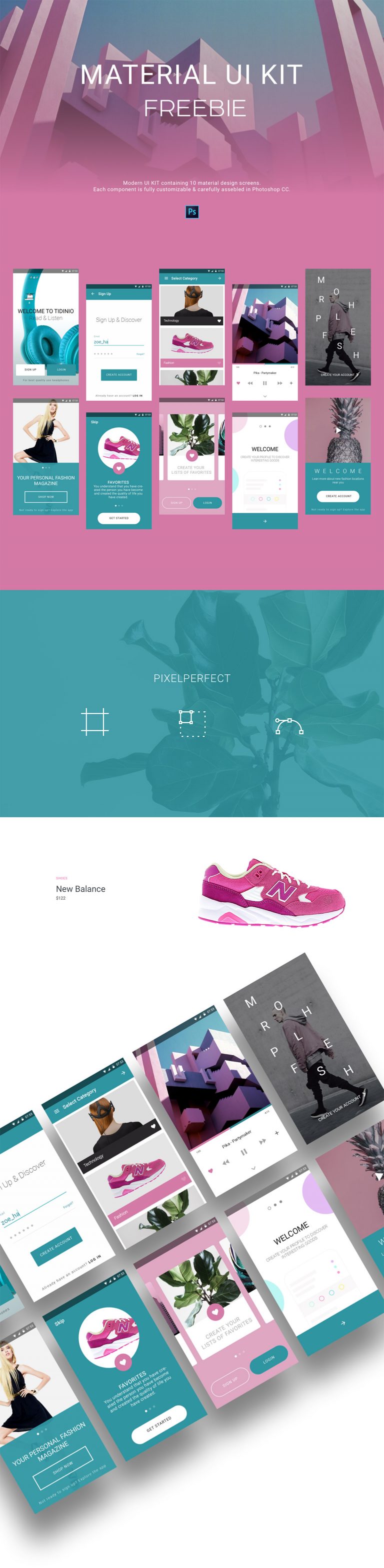 Free Modern Material UI Kit 10 Screens - Graphic Google - Tasty Graphic ...