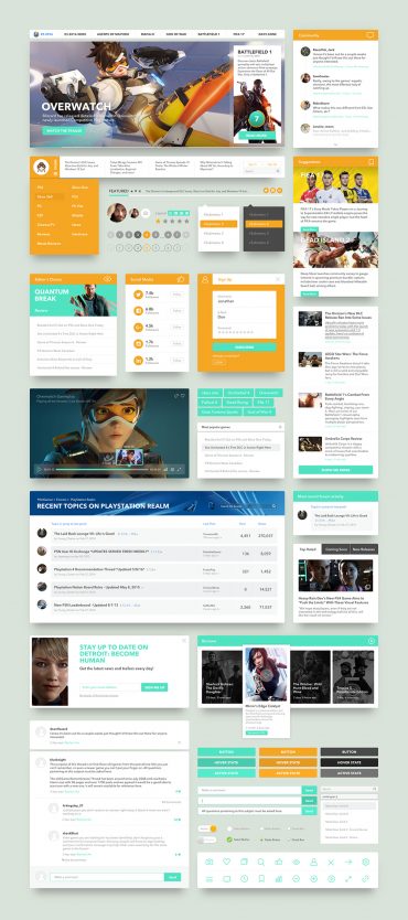 Free Gaming UI-UX Kit - Graphic Google - Tasty Graphic Designs Collection