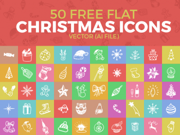 50 Free Flat Christmas Icons Vector Ai File For Christmas Designs