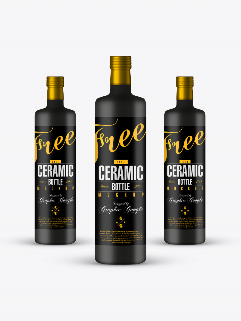 Free Ceramic Bottle Mock-up Psd For Packaging Design