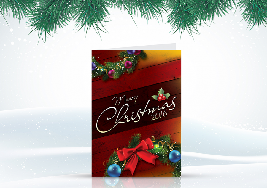 Free Christmas Greetings Card Design Template PSD