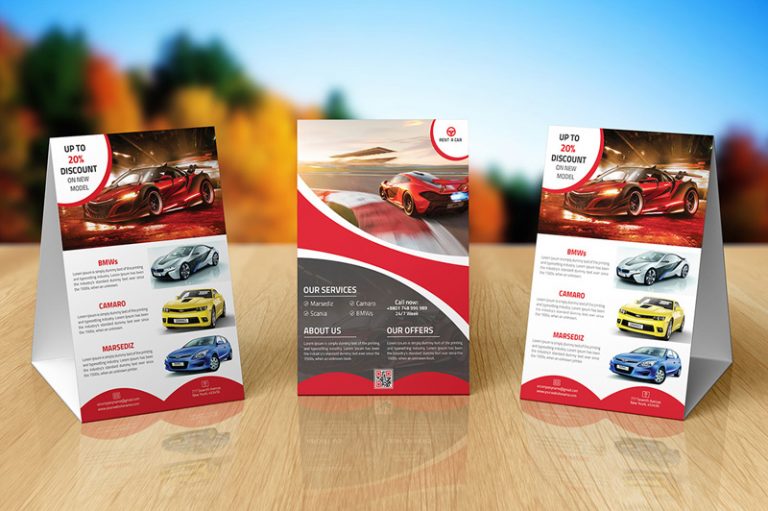Free-Rent-A-Car-Table-Tent-Template - Graphic Google - Tasty Graphic ...