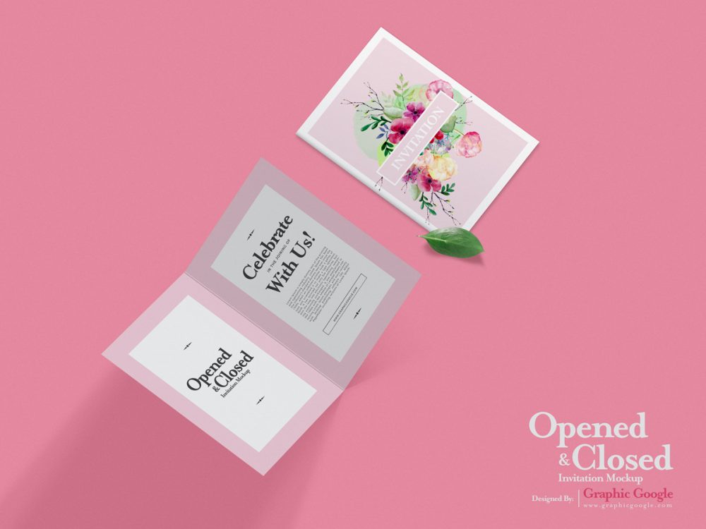 Free Opened & Closed Invitation Mockup of 2018