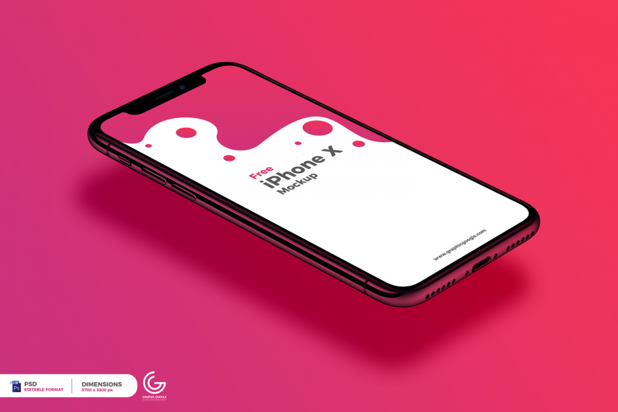 Free Perspective View iPhone X Mockup