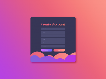 Free UI GUI, UX Create Account Screen Template PSD