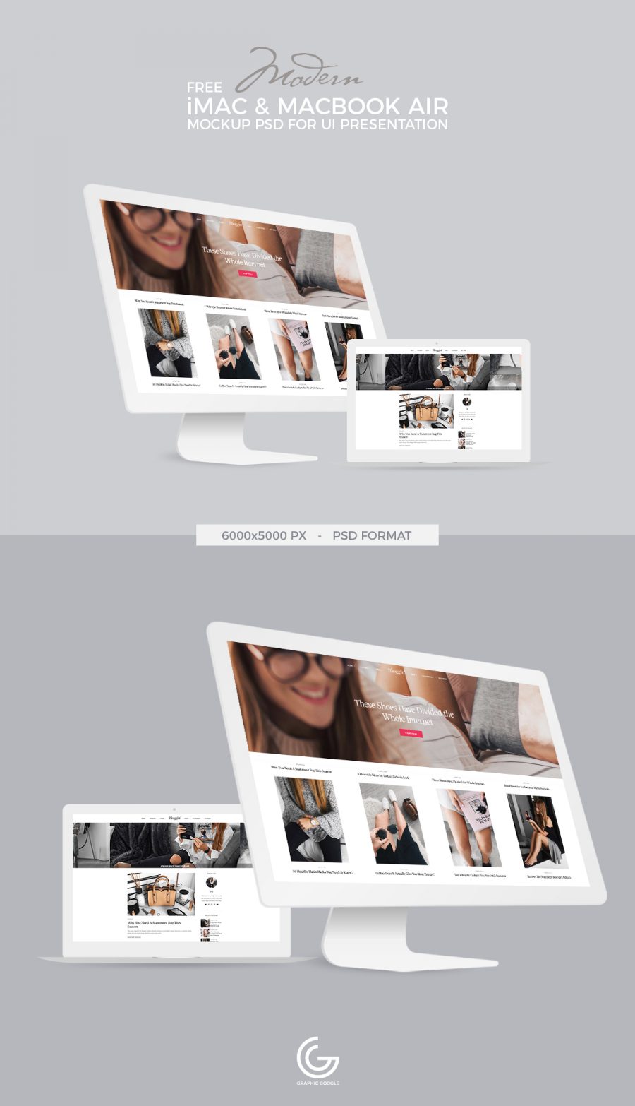 Free Modern iMac & MacBook Air Mockup PSD For UI Presentation - Graphic ...