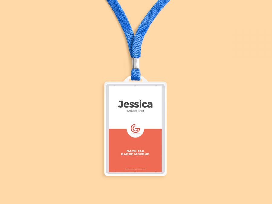 Free Name Tag Badge Mockup PSD 2018 - Graphic Google - Tasty Graphic ...