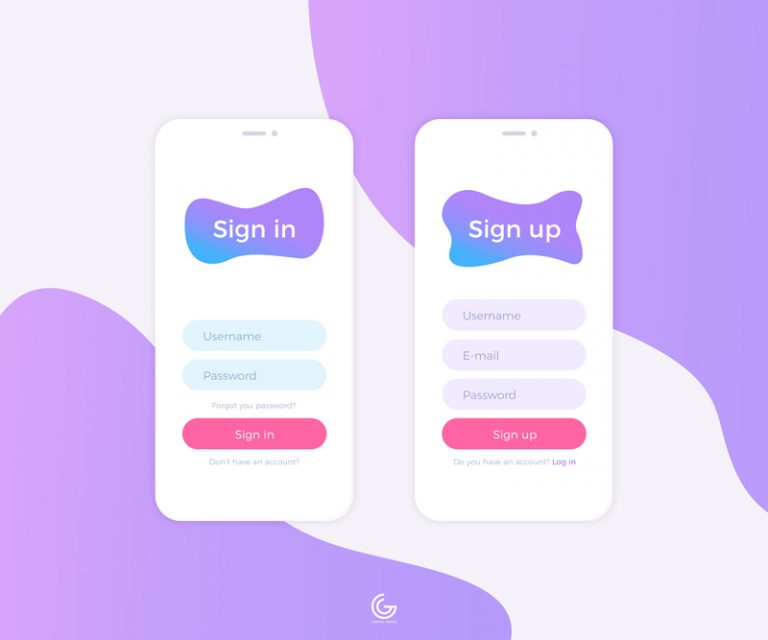 Free Clean Login Mobile UI Design Concept Template - Graphic Google ...