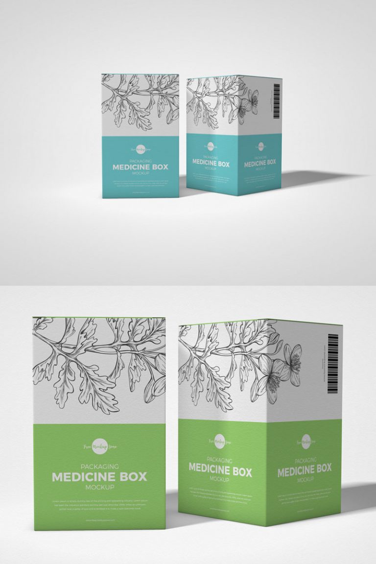 Free Packaging Medicine Box Mockup - Graphic Google - Tasty Graphic ...
