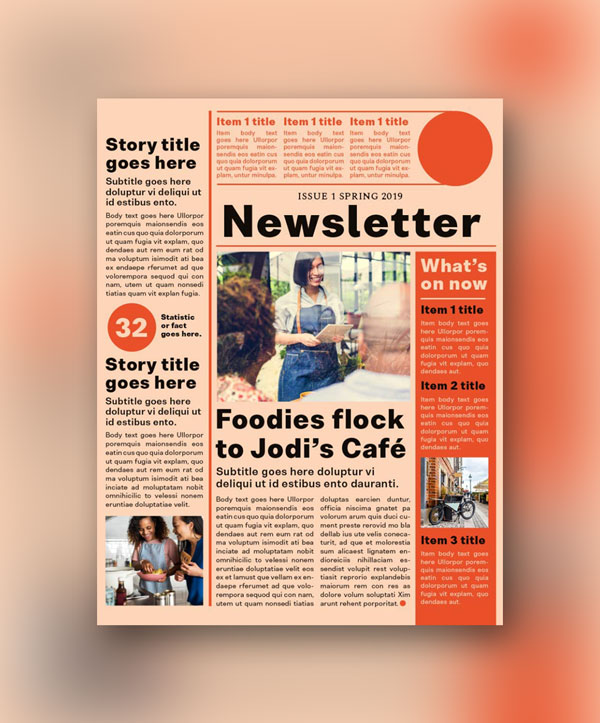 How to Create a One Page Newsletter Template in InDesign Graphic Google Tasty Graphic 