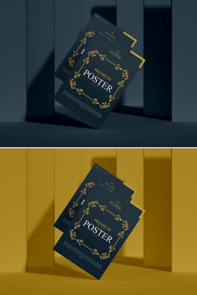 Free Modern Brand Premium Poster Mockup - Graphic Google - Tasty ...
