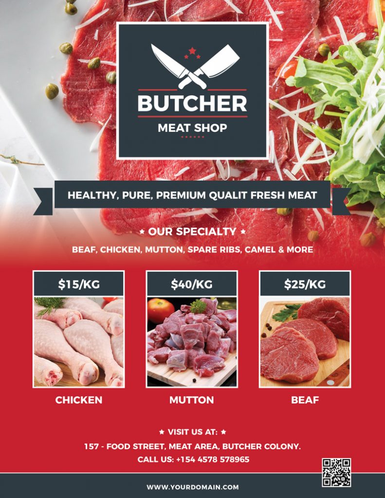 Free Butcher Shop Flyer Design Template of 2020 - Graphic Google ...