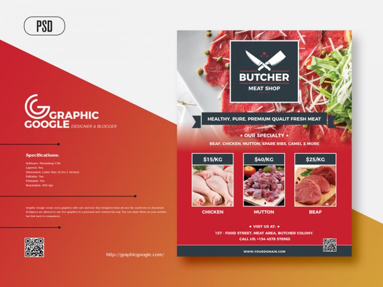 Free Butcher Shop Flyer Design Template of 2020 - Graphic Google ...