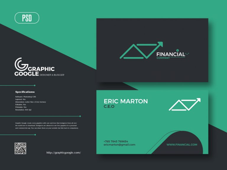 Free Financial Business Card Design Template - Graphic Google - Tasty ...