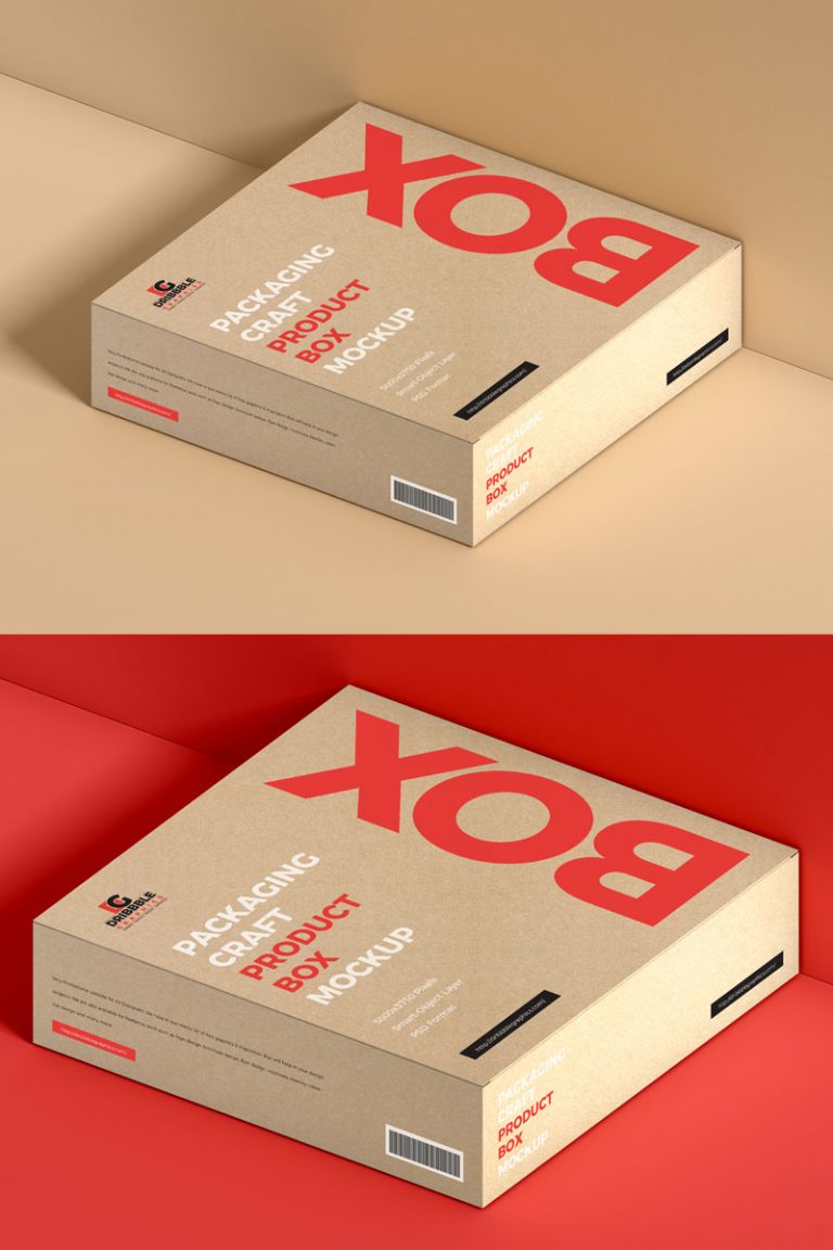 Free Product Packaging Craft Box Mockup PSD - Graphic Google - Tasty ...