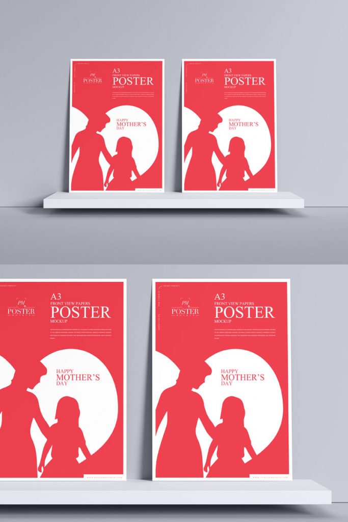 Free Twins A3 Poster Mockup - Graphic Google - Tasty Graphic Designs ...