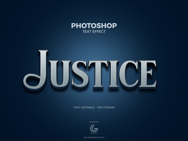 Free Justice Photoshop Text Effect - Graphic Google - Tasty Graphic ...
