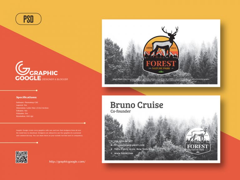 Free Forest Business Card Design Template of 2021 - Graphic Google ...