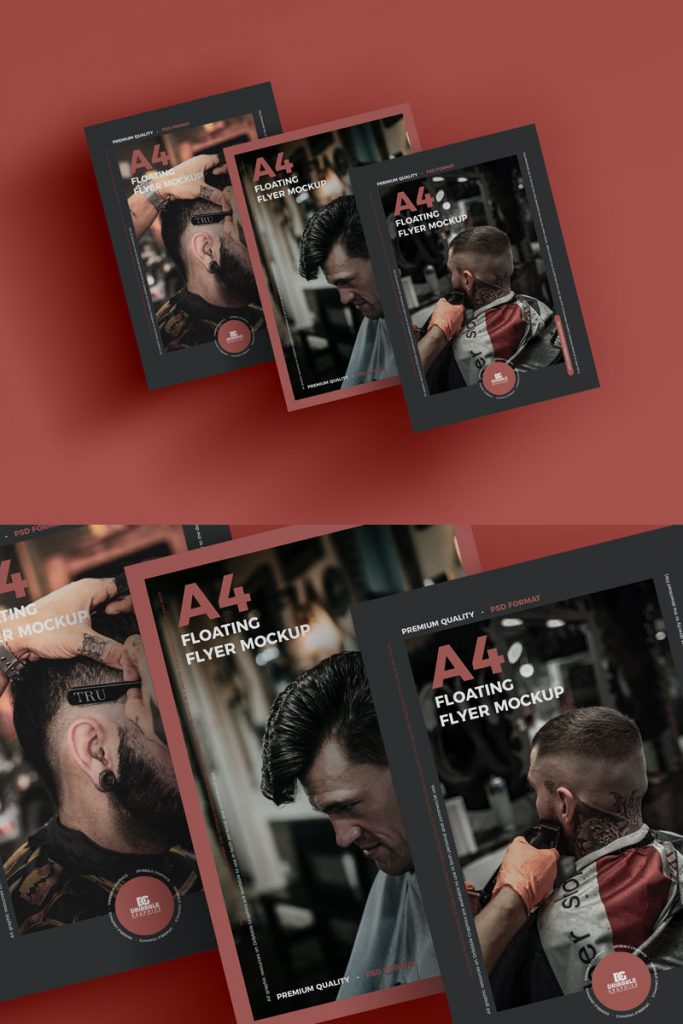 Free A4 Floating Papers Flyer Mockup - Graphic Google - Tasty Graphic ...