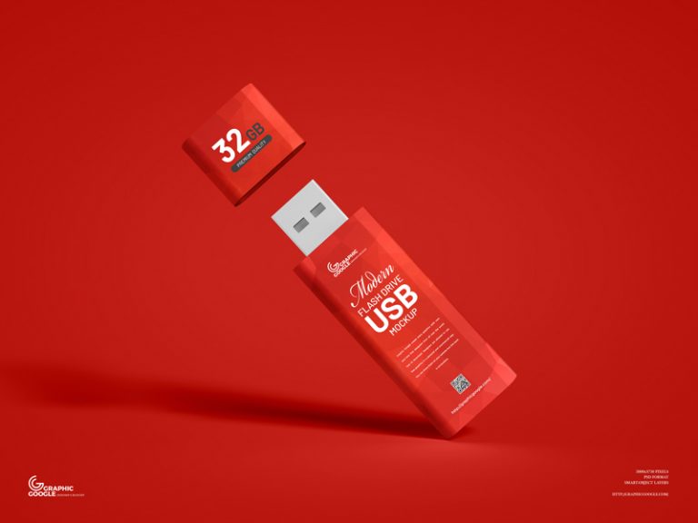 Free Modern Flash Drive USB Mockup - Graphic Google - Tasty Graphic ...