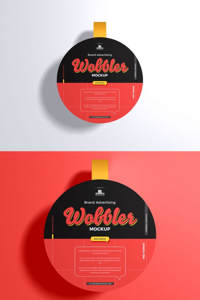 Free Rounded Wobbler Mockup - Graphic Google - Tasty Graphic Designs ...