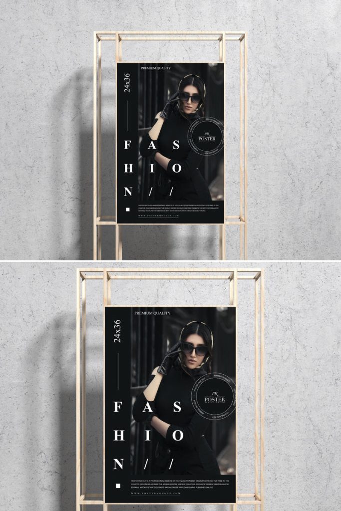 Free Wooden Framed Advertising Poster Mockup - Graphic Google - Tasty ...