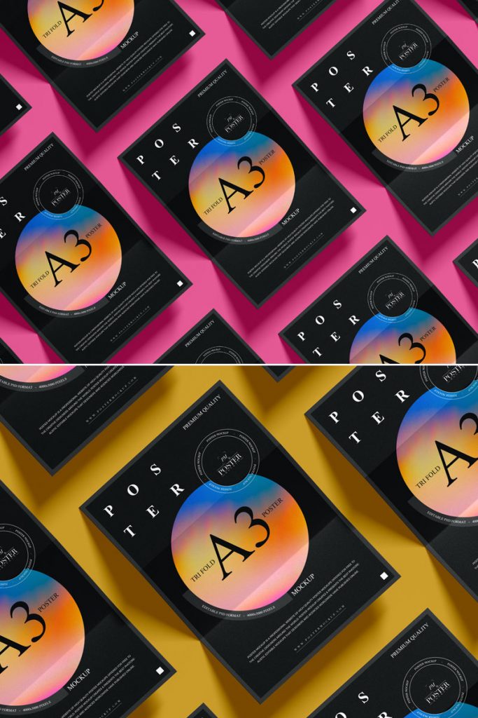 Free Premium Poster Mockup - Graphic Google - Tasty Graphic Designs ...