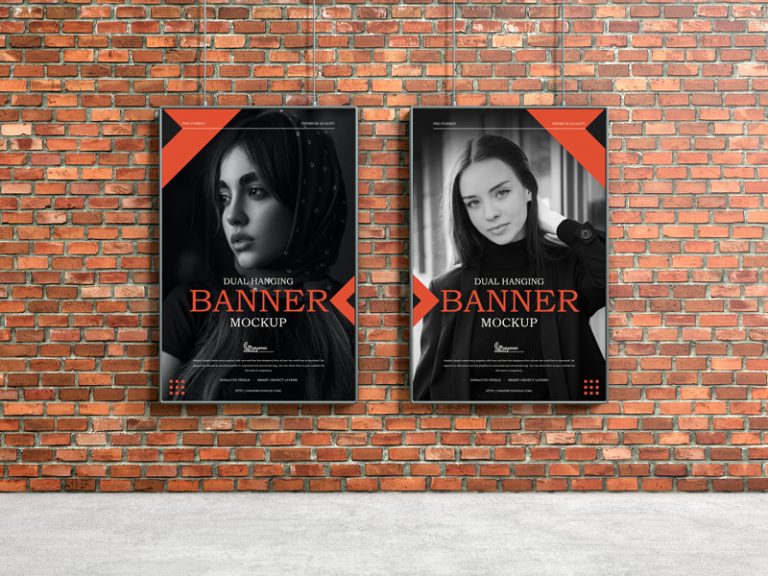 Free Dual Hanging Banner Mockup - Graphic Google - Tasty Graphic ...
