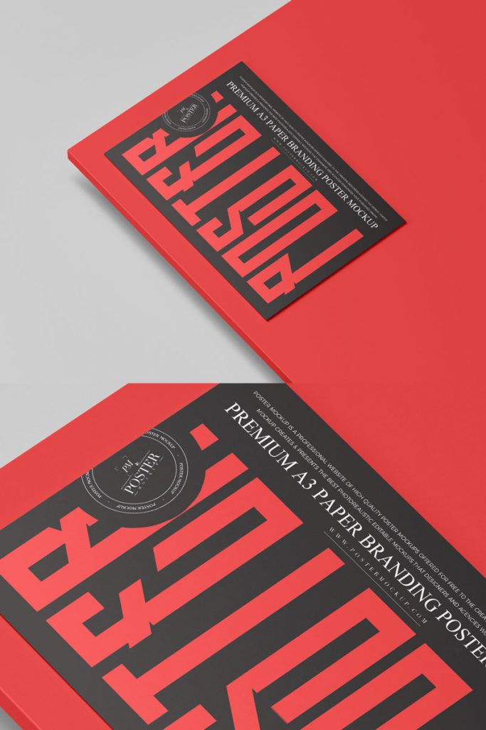 Free A3 Paper Branding Poster Mockup - Graphic Google - Tasty Graphic ...