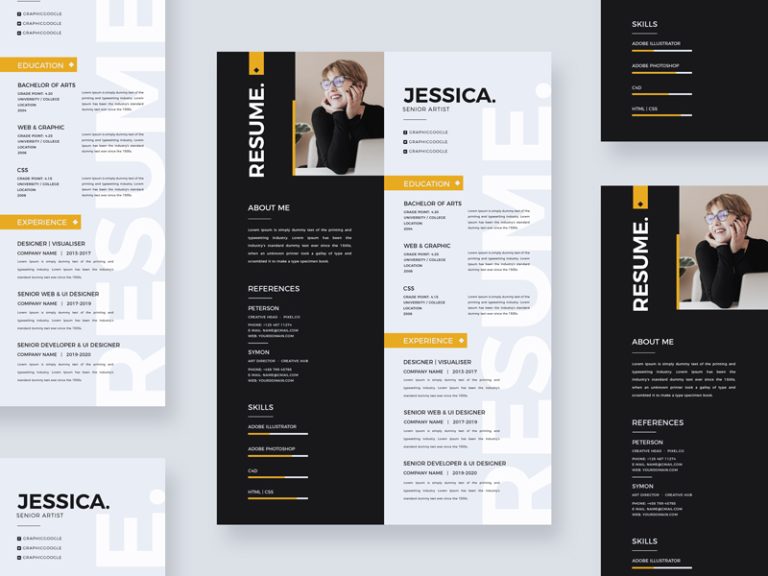 Free Modern Elegant Resume Design Template - Graphic Google - Tasty ...
