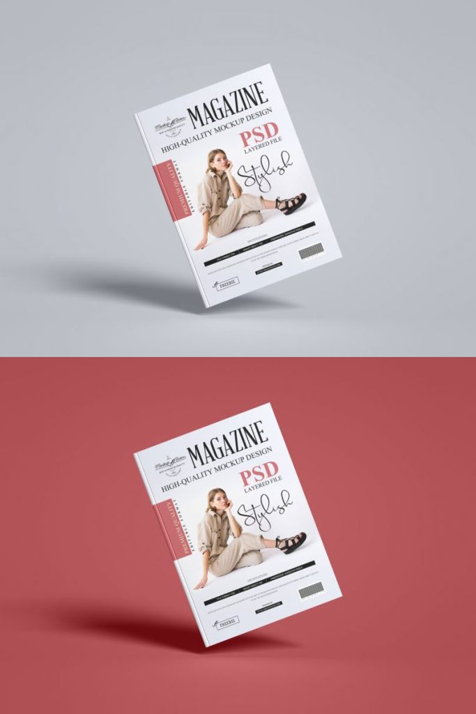 Free Floating Stylish Magazine Mockup - Graphic Google - Tasty Graphic ...