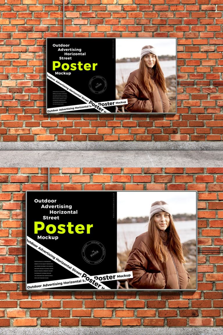 Free Premium Street Poster Mockup - Graphic Google - Tasty Graphic ...