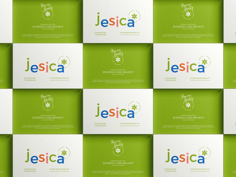 Free Premium Brand Grid Business Card Mockup - Graphic Google - Tasty ...