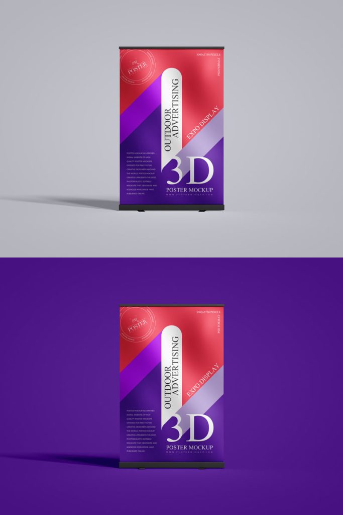 Free-3D-Display-Poster-Mockup - Graphic Google - Tasty Graphic Designs ...