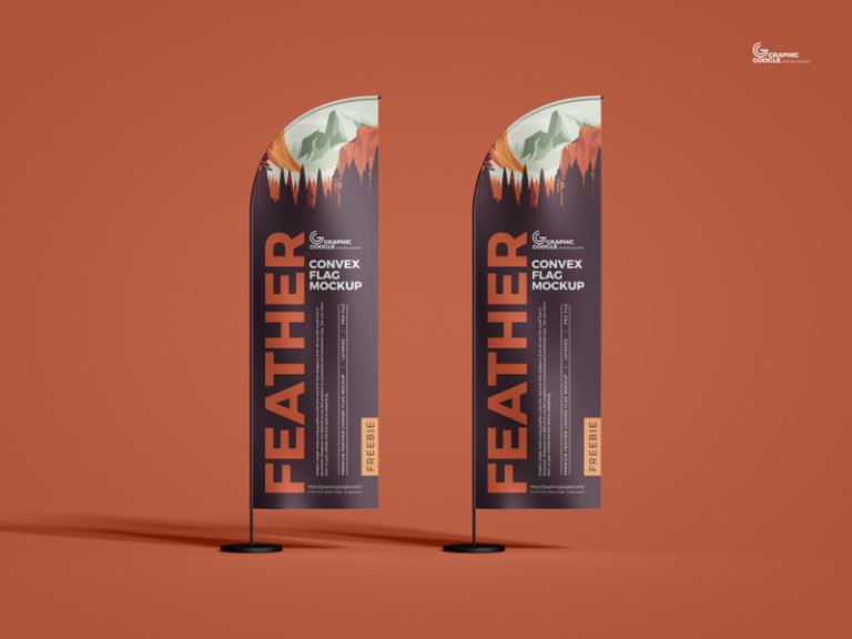 Free Premium Feather Convex Flag Mockup - Graphic Google - Tasty Graphic Designs Collection