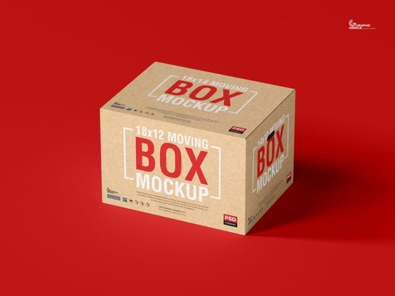 Free 18x14x12 Moving Box Mockup - Graphic Google - Tasty Graphic ...
