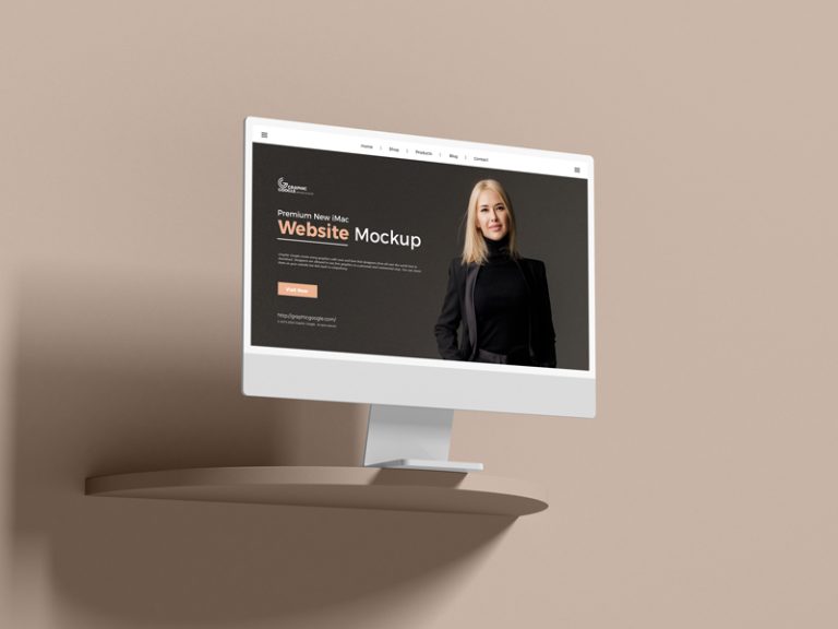 Free Premium New iMac Website Mockup - Graphic Google - Tasty Graphic ...
