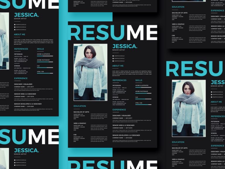 Free Creative A4 CV Resume Template Design - Graphic Google - Tasty ...
