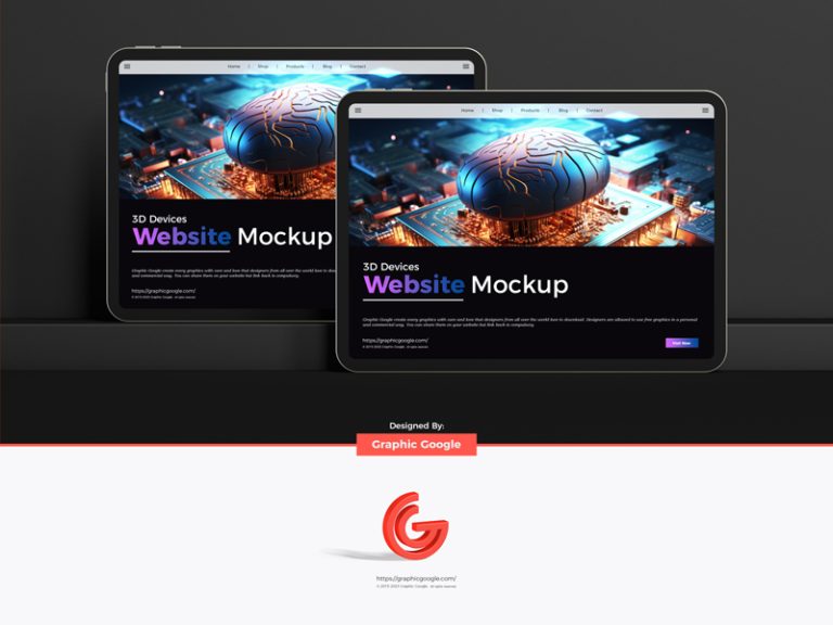 Free 3d Devices Website Mockup - Graphic Google - Tasty Graphic Designs ...