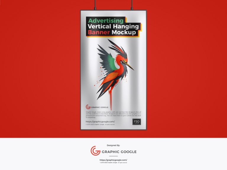 Free Advertising Vertical Hanging Banner Mockup - Graphic Google ...