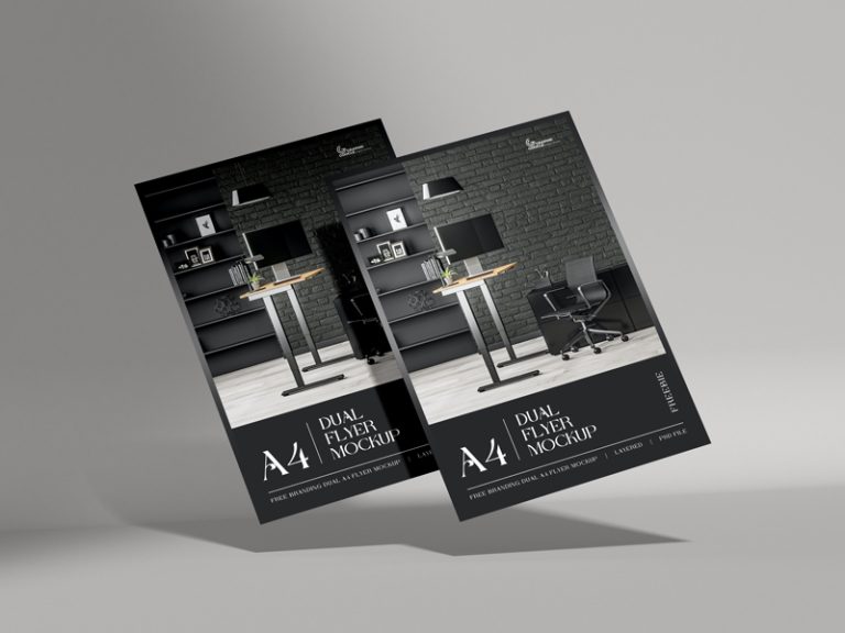 Free Branding Dual A4 Flyer Mockup - Graphic Google - Tasty Graphic ...