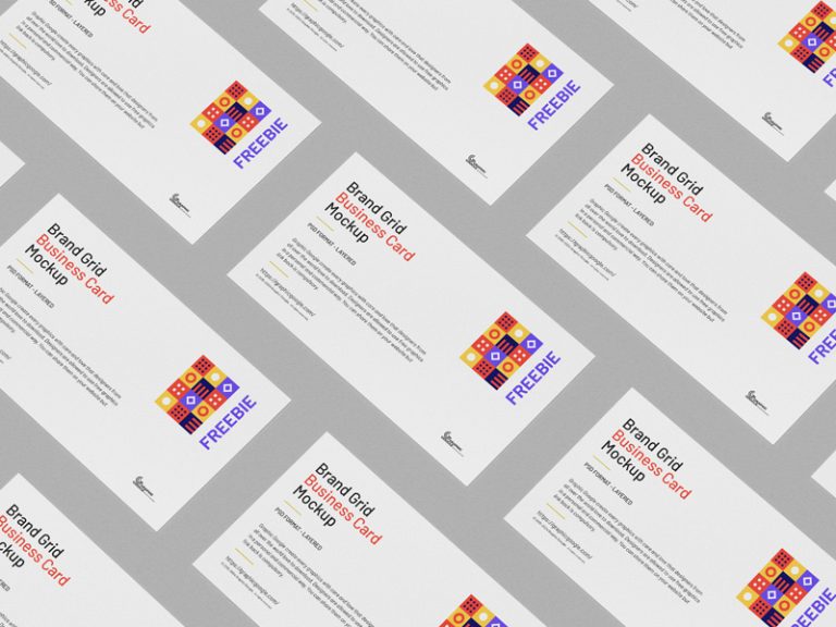 Free Brand Grid Business Card Mockup - Graphic Google - Tasty Graphic ...