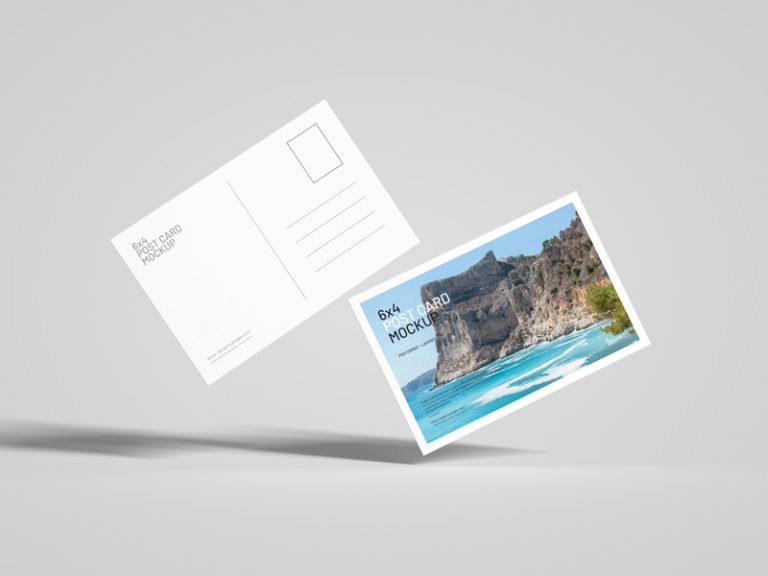 Free Floating 6x4 Post Card Mockup - Graphic Google - Tasty Graphic ...