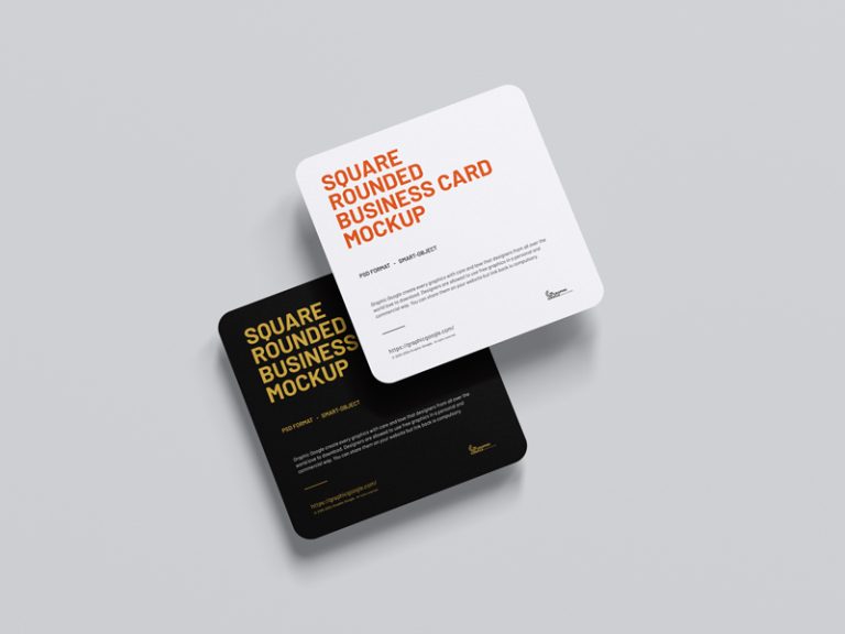 Free Rounded Square Business Cards Mockup - Graphic Google - Tasty ...